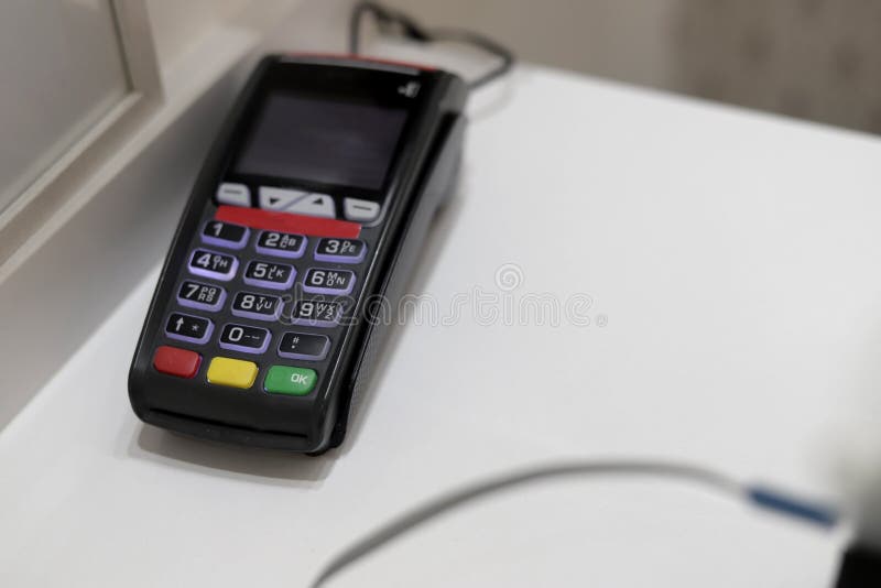 Datafono in Use at Store Desk Stock Photo - Image of keyboard, digital ...