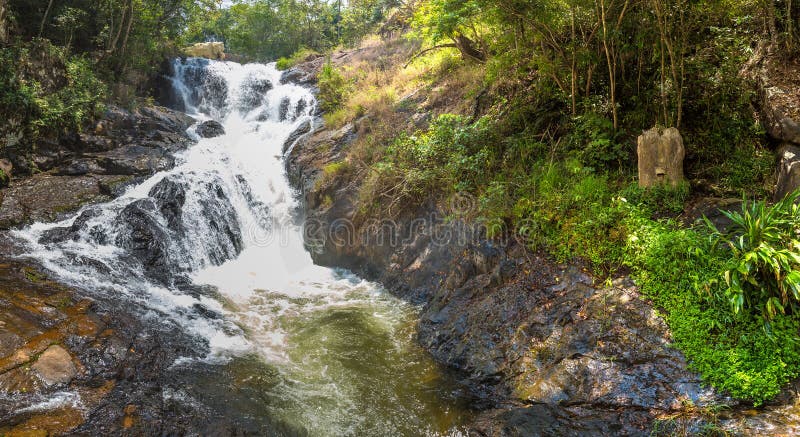 Datanla Waterfall in Dalat stock image. Image of green - 191121927