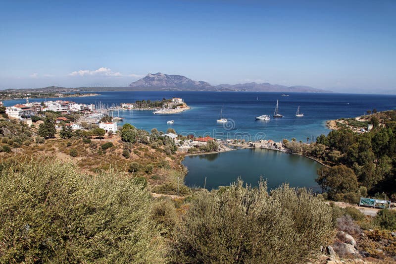 Datca Harbour view stock image. Image of city, greek - 136199909