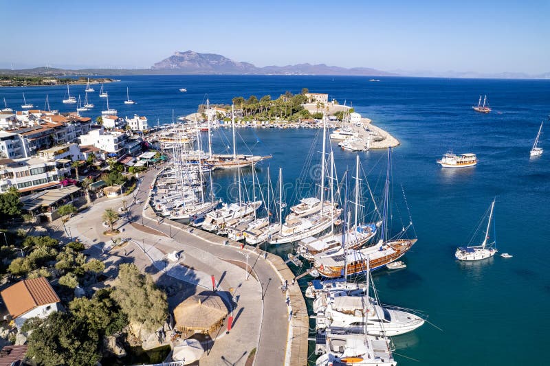 Datca, Mugla, Turkey. Aerial View of Datca Marina Stock Photo - Image ...