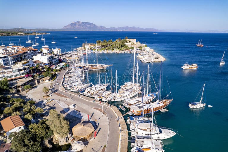 Datca, Mugla, Turkey. Aerial View of Datca Marina Stock Photo - Image ...