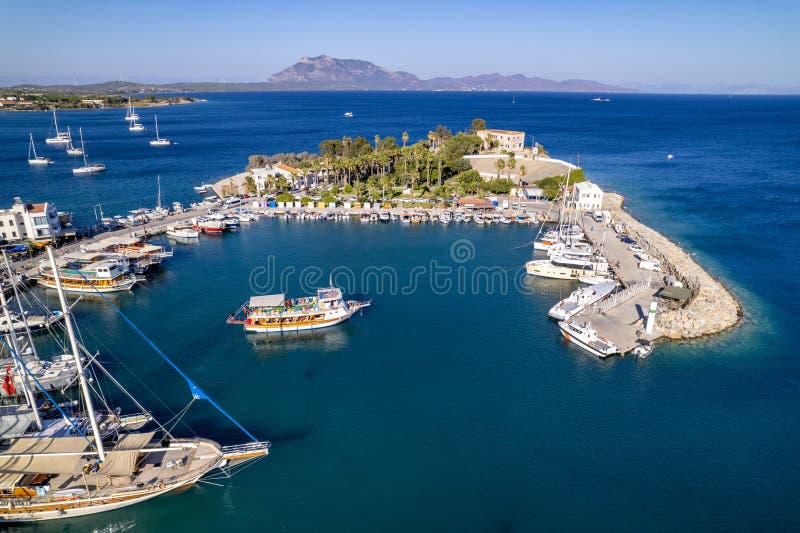 Datca, Mugla, Turkey. Aerial View of Datca Marina Stock Image - Image ...