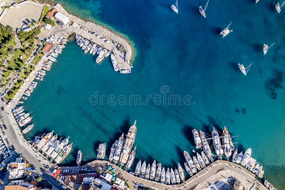Datca, Mugla, Turkey. Aerial View of Datca Marina Stock Photo - Image ...