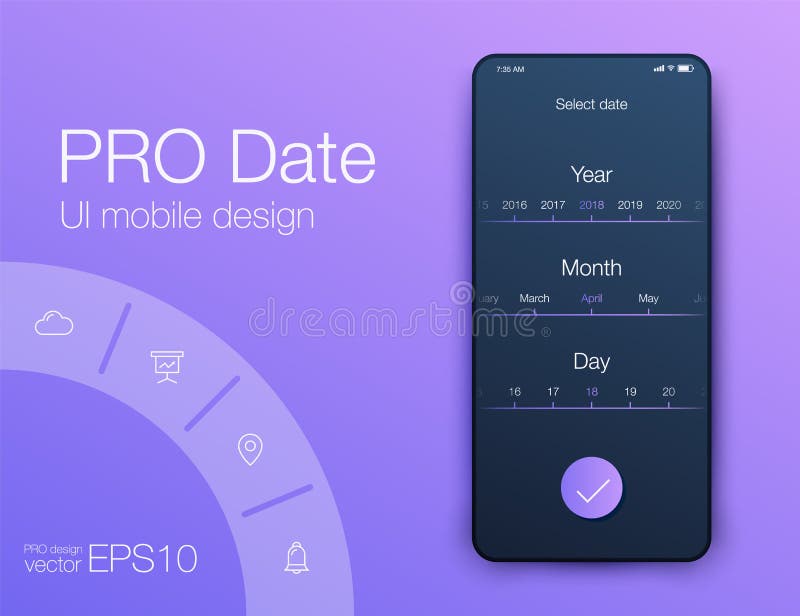 Date Application UI Design Concept Stock Vector - Illustration of ...