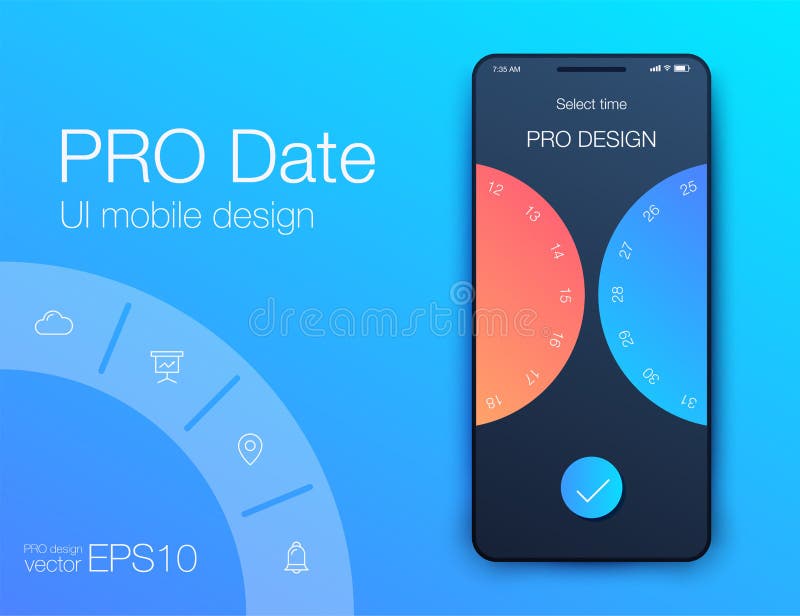 Date Application UI Design Concept Stock Vector Stock Vector ...