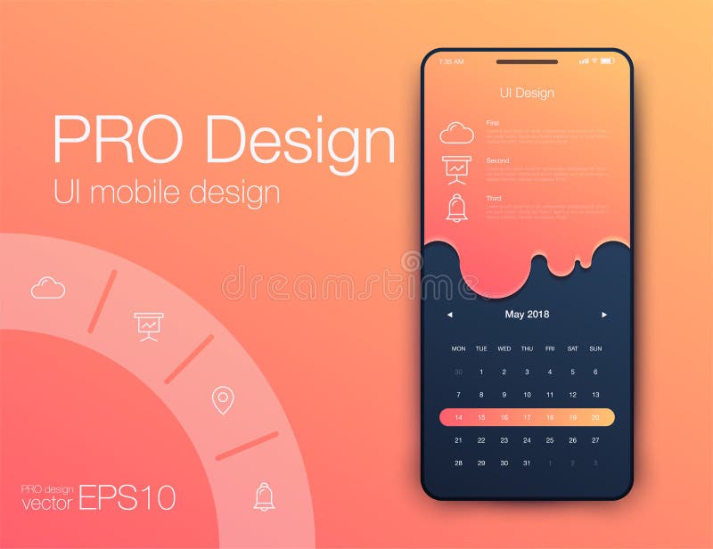 Date Application UI Design Concept Stock Vector Stock Vector ...