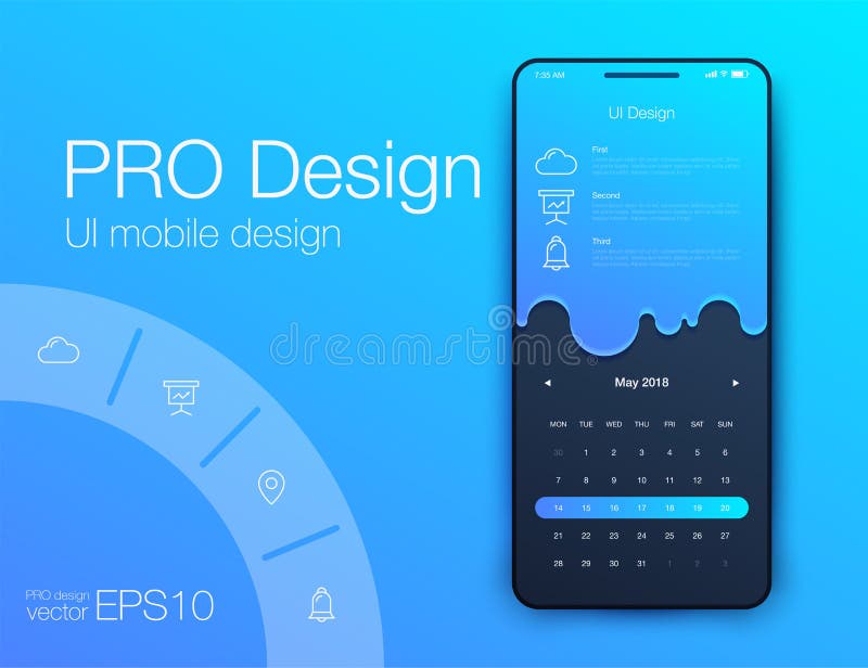 Date Application UI Design Concept Stock Vector Stock Vector ...