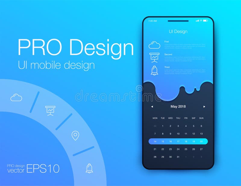 Date Application UI Design Concept Stock Vector Stock Vector ...