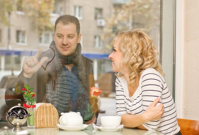 Date. Attractive Young Woman and Her Boyfriend Stock Image - Image of ...