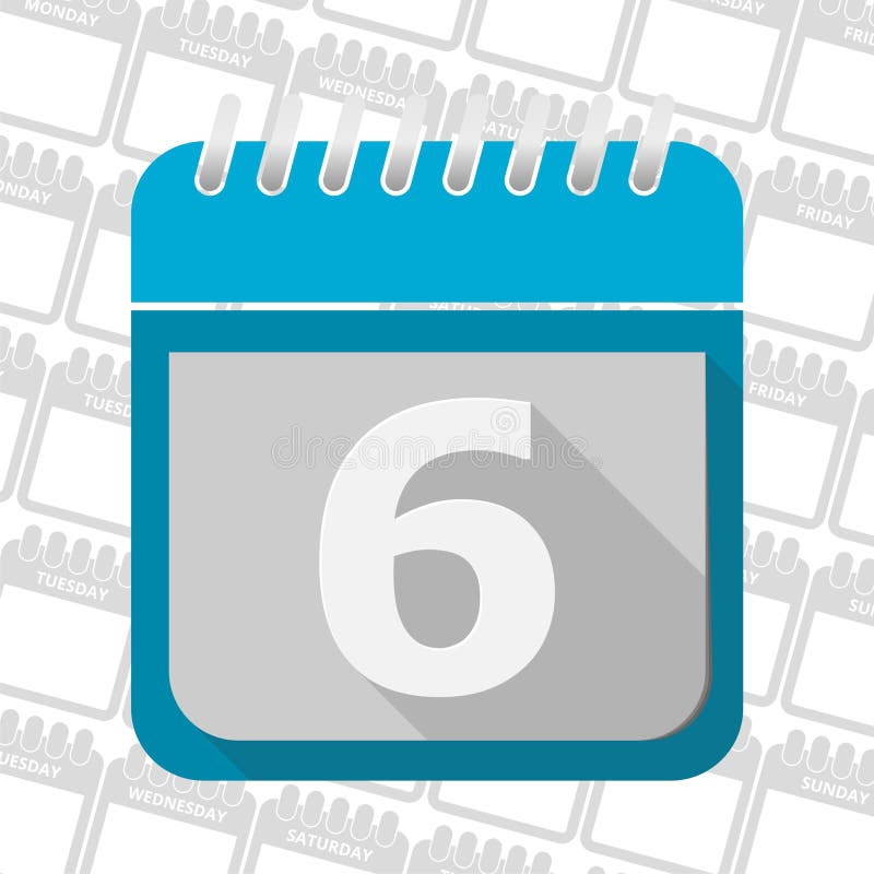 Date Button, Calendar Sign Icon.6 Day Month Symbol. Stock Vector ...