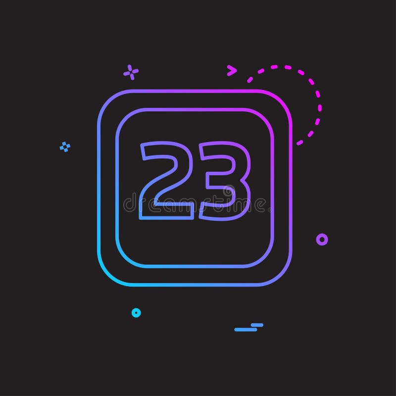 23 Date Calender Icon Design Vector Stock Vector - Illustration of page ...