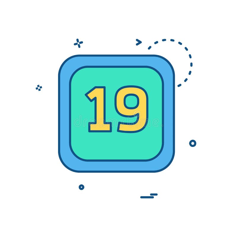 19 Date Calender Icon Design Vector Stock Vector - Illustration of ...