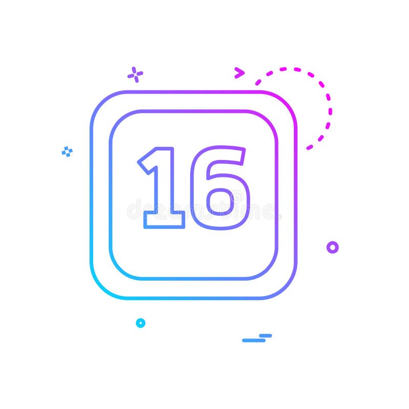 16 Date Calender Icon Design Vector Stock Vector - Illustration of ...