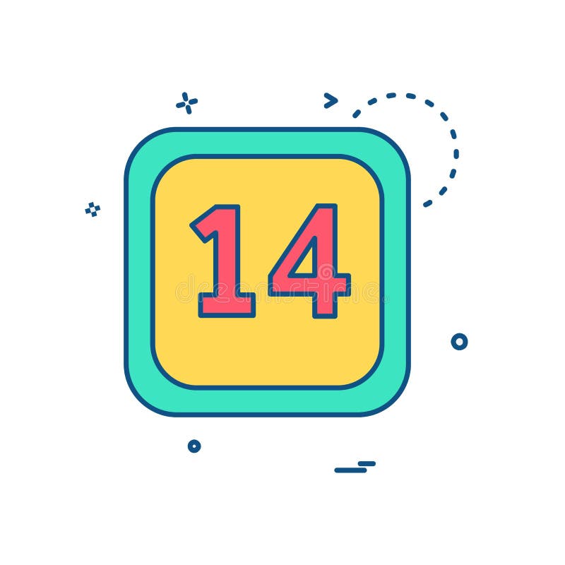 14 Date Calender Icon Design Vector Stock Vector - Illustration of ...