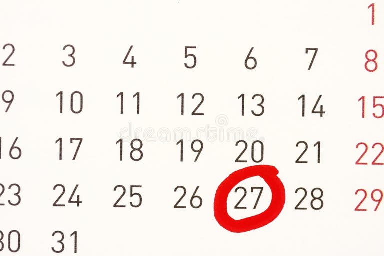 Date Circled on a Calendar. Stock Photo - Image of manage, organizer ...