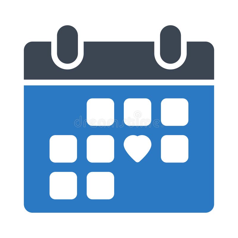 Date Glyph Colour Vector Icon Stock Vector - Illustration of colour ...