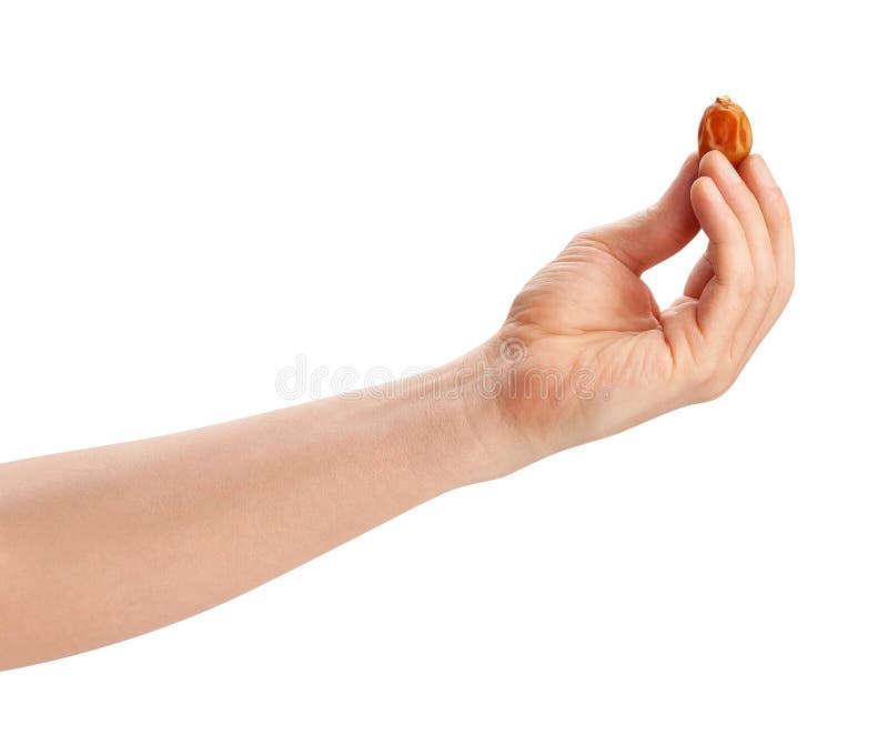 Date fruit in hand stock photo. Image of white, single - 250891270