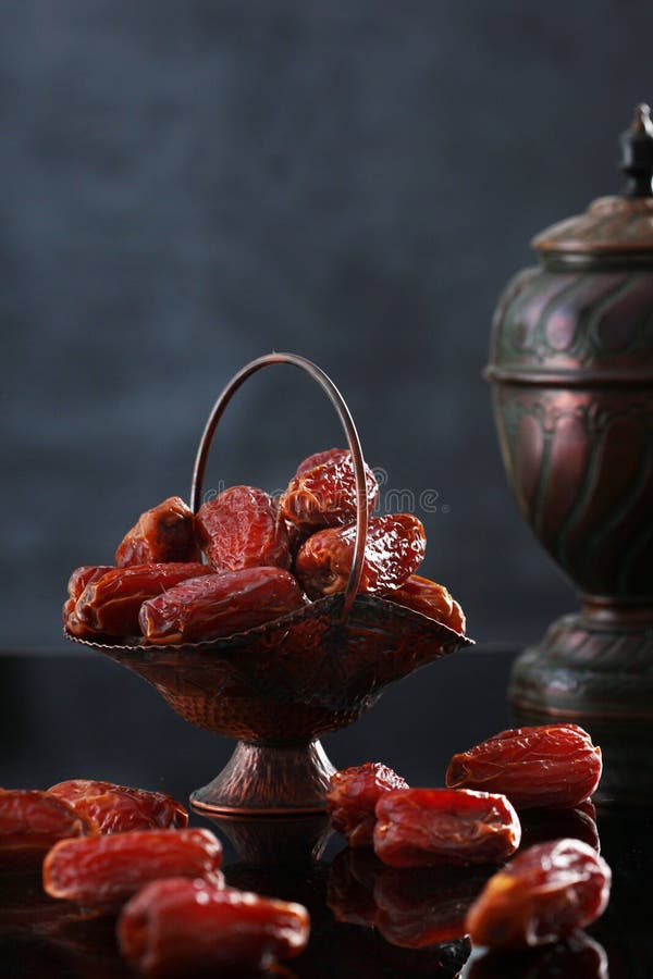 Date Fruits in an Ancient Dish. Dates are a Ramadan Dish. Food in ...