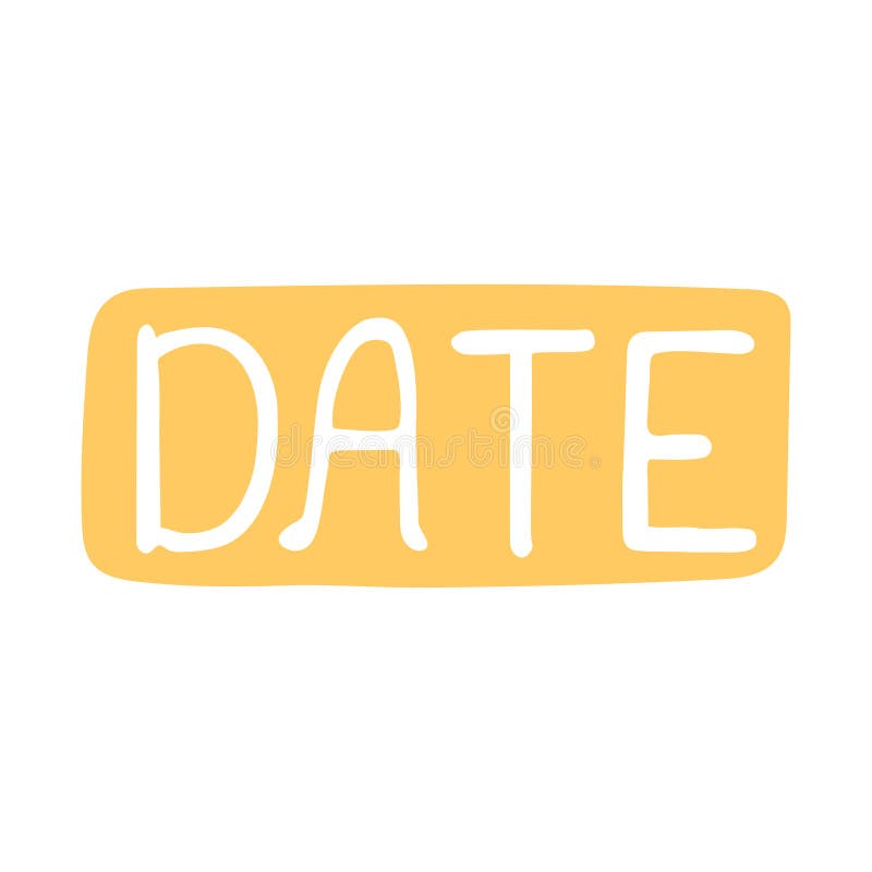 Date Hand Drawn Lettering stock vector. Illustration of lettering ...