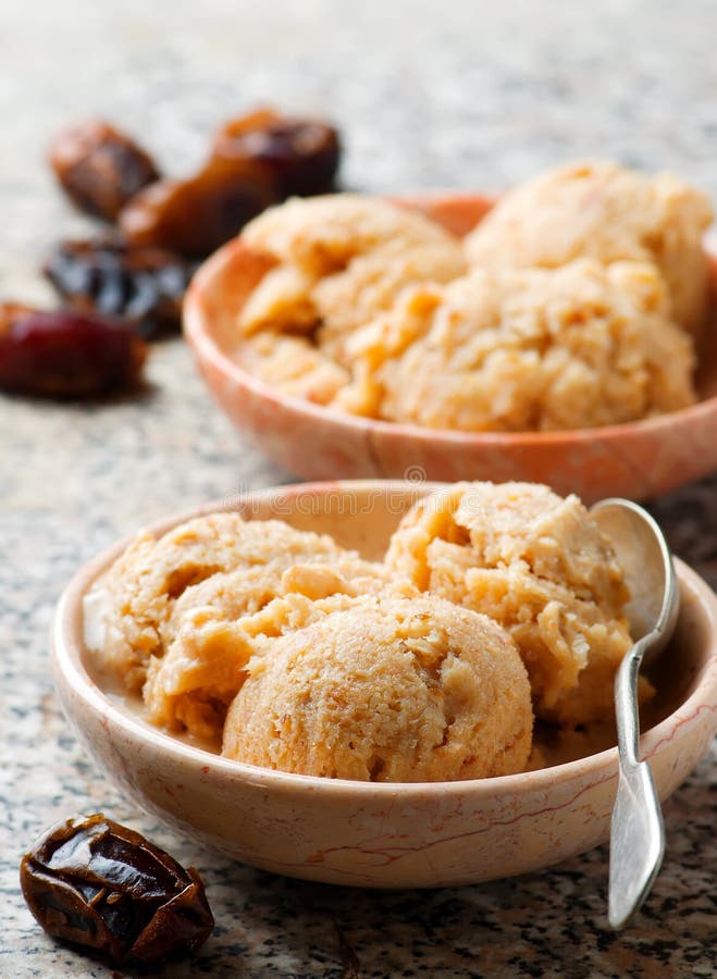 Date and honey ice cream stock photo. Image of food, freshness - 88370174