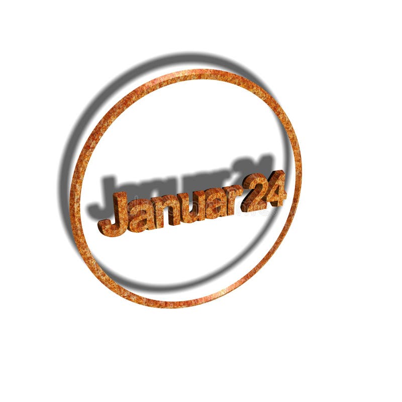 Date: January 24th - Word, Lettering or Text As 3D Illustration, 3D ...