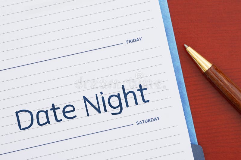 Date Night on Day Planner on Desk Stock Image - Image of romantic ...