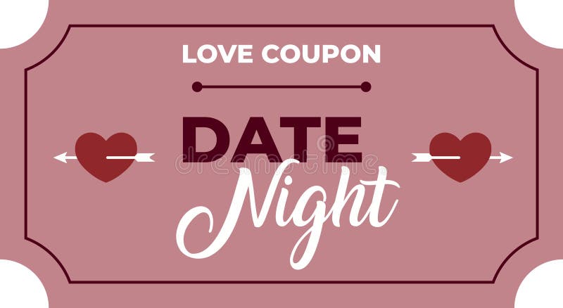 Date Night Valentines Coupon Stock Vector - Illustration of decoration ...