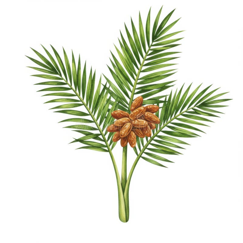 Date Palm Branch with Ripe Dates Illustration Stock Illustration ...