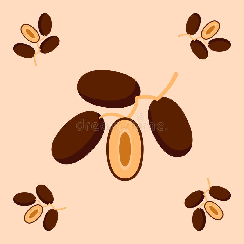 Date Palm Fruit Seamless for Pattern Fabric, Simple Date Palm Fruit ...