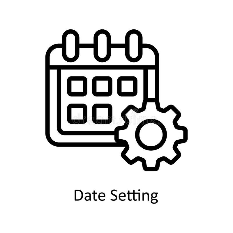 Date Setting Vector Outline Icon Style Illustration. EPS 10 File Stock ...