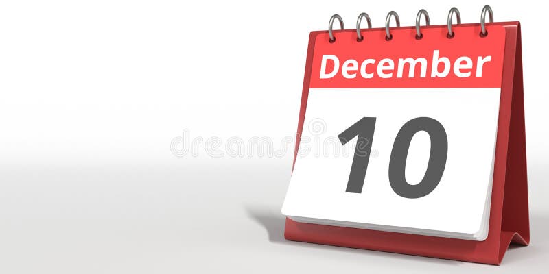 December 10 Date on the Flip Calendar Page, 3d Rendering Stock ...