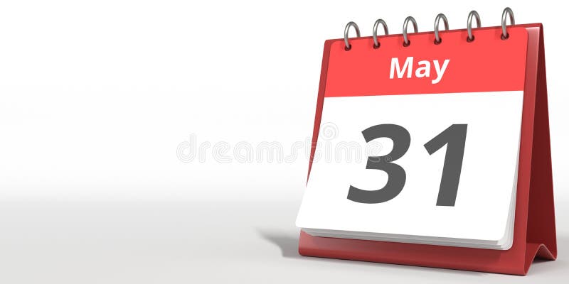 May 31 Date on the Flip Calendar Page, 3d Rendering Stock Illustration ...