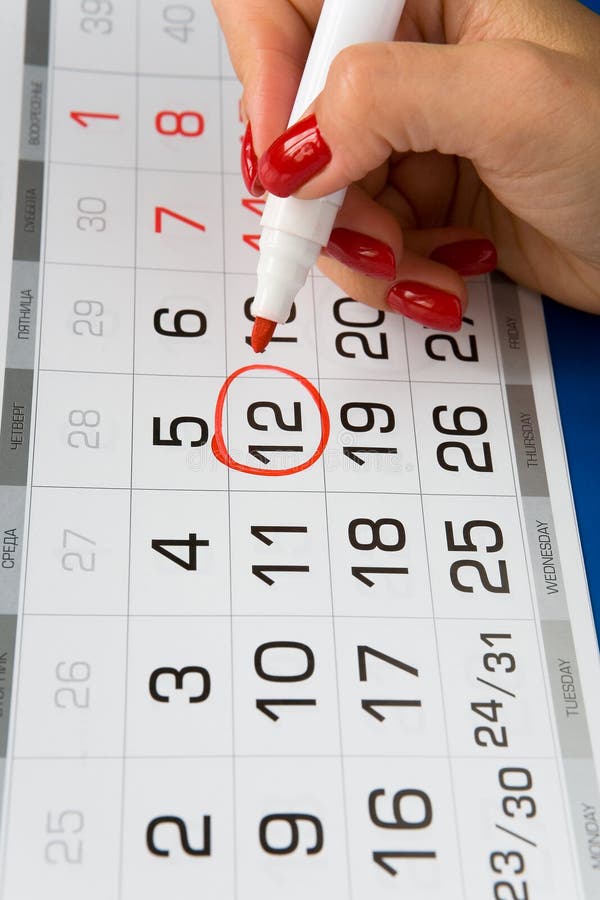 Date Thursday 16 is Marked in the Calendar. Stock Image - Image of ...