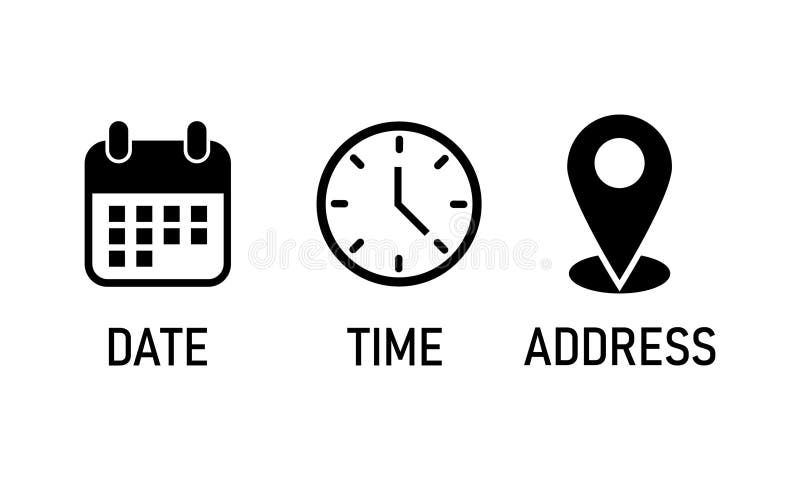 Date Time Location Icons Stock Illustrations – 553 Date Time Location ... Date Time Location Icons Stock Illustrations – 553 Date Time Location ...