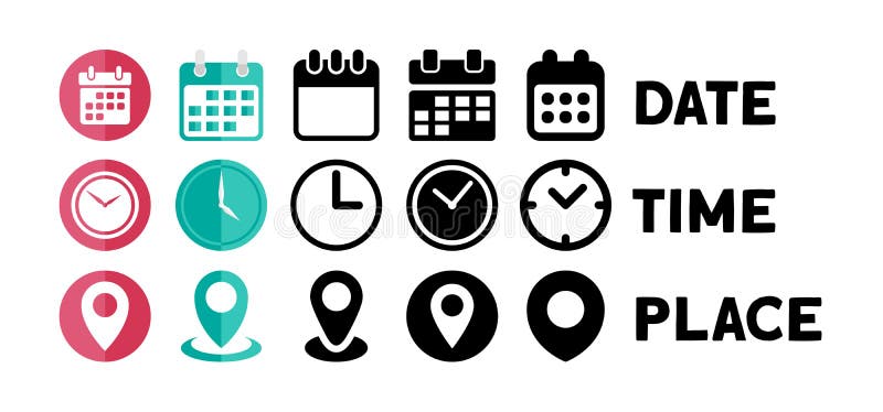 Date Time Location Icons Stock Illustrations – 558 Date Time Location ... Date Time Location Icons Stock Illustrations – 558 Date Time Location ...