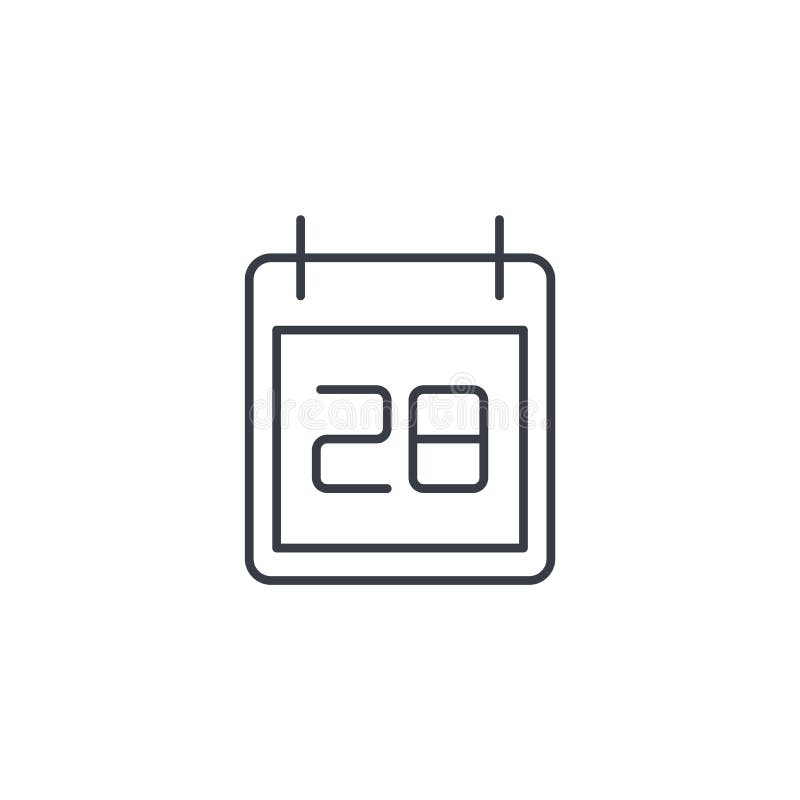 Date and Time, Calendar Thin Line Icon. Linear Vector Symbol Stock ...