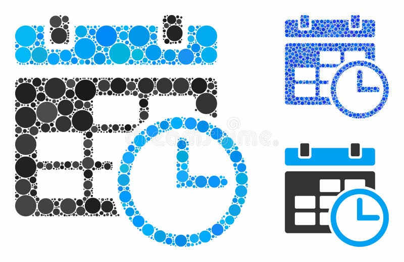 Date and Time Composition Icon of Circle Dots Stock Illustration ...