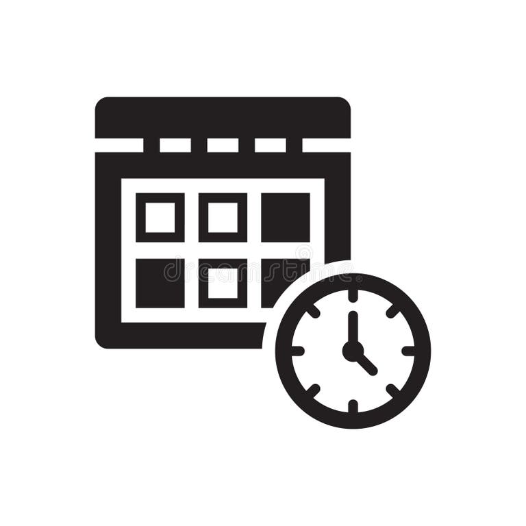 Date Time Icon - Calender Icon Stock Vector - Illustration of ...