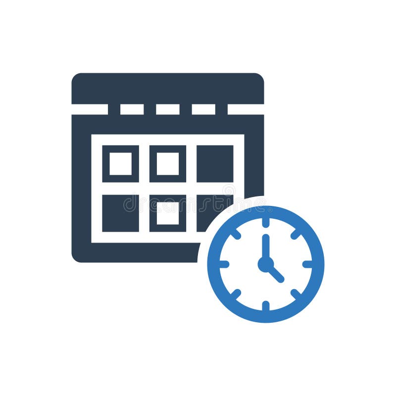 Date Time Icon - Calender Icon Stock Illustration - Illustration of ...