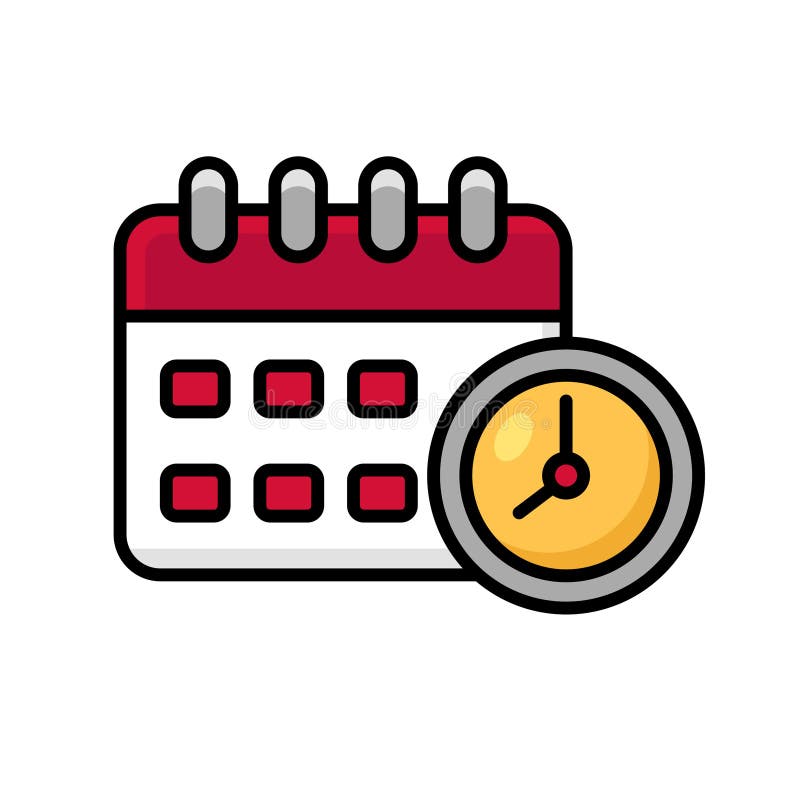 Set of Time and Calendar Icons in Cute Doodle Style Stock Vector ...