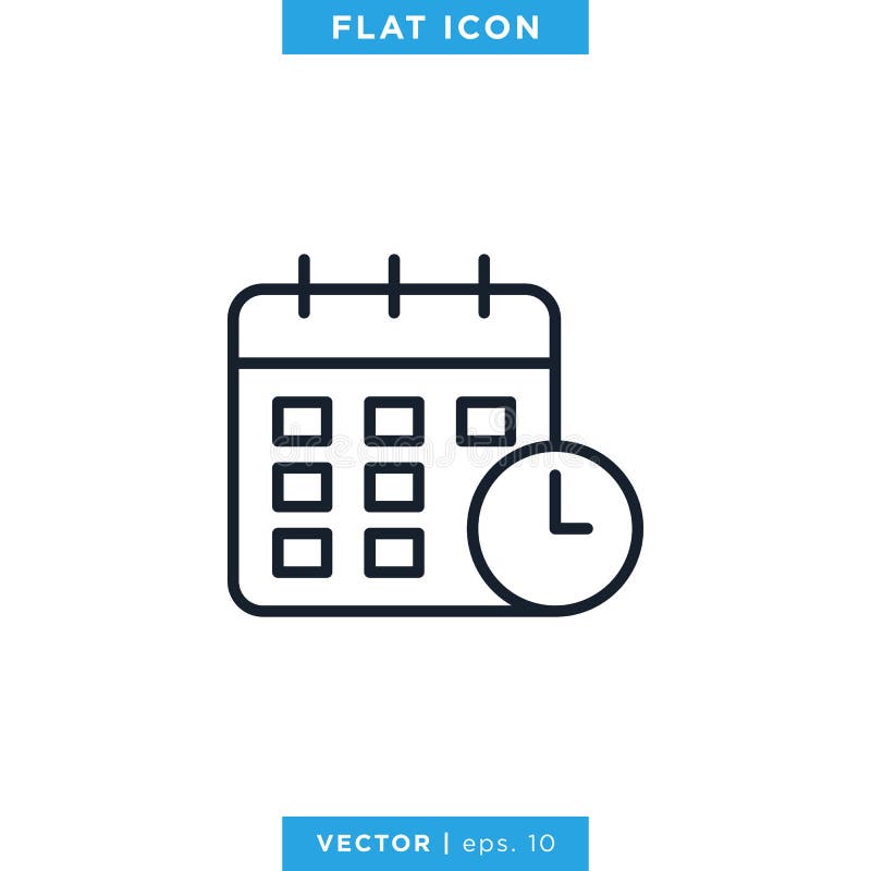 Date and Time Icon Vector Design Template. Calendar and Clock Icon ...