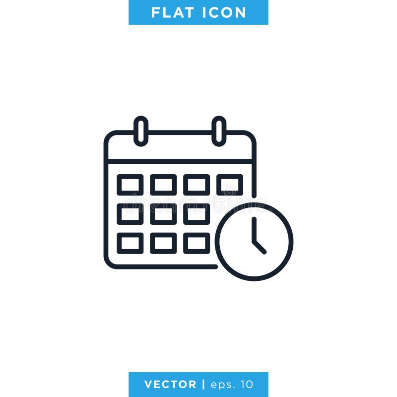 Date and Time Icon Vector Design Template. Calendar and Clock Icon ...