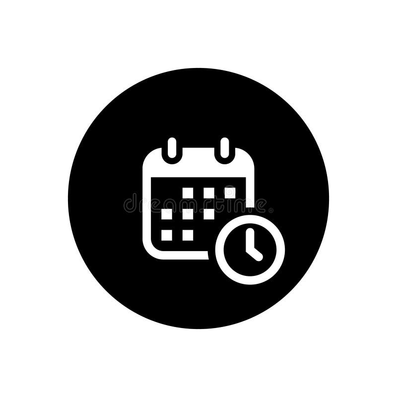 Time, Date, and Address Icon Vector Isolated on Circle Outline Stock ...