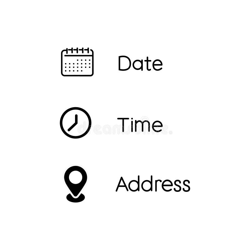 Date Time Location Icons Stock Illustrations – 670 Date Time Location ... Date Time Location Icons Stock Illustrations – 670 Date Time Location ...