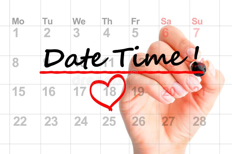 Date Time Marked on Calendar Stock Photo - Image of dinner, sweetie ...