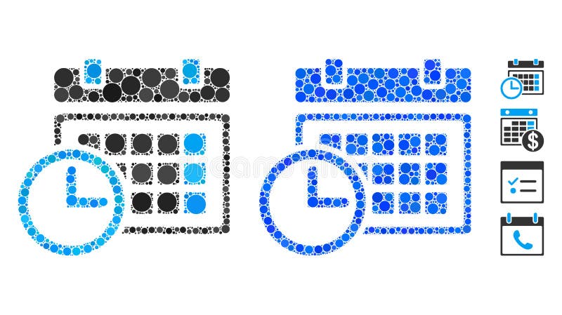 Date and Time Composition Icon of Circles Stock Illustration ...