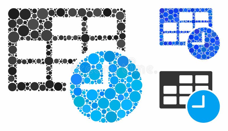 Date and Time Mosaic Icon of Round Dots Stock Vector - Illustration of ...