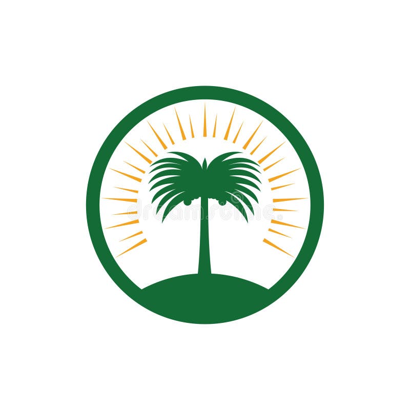 Date Tree Fruit Palm Inside Circle Vector Logo Design Stock ...