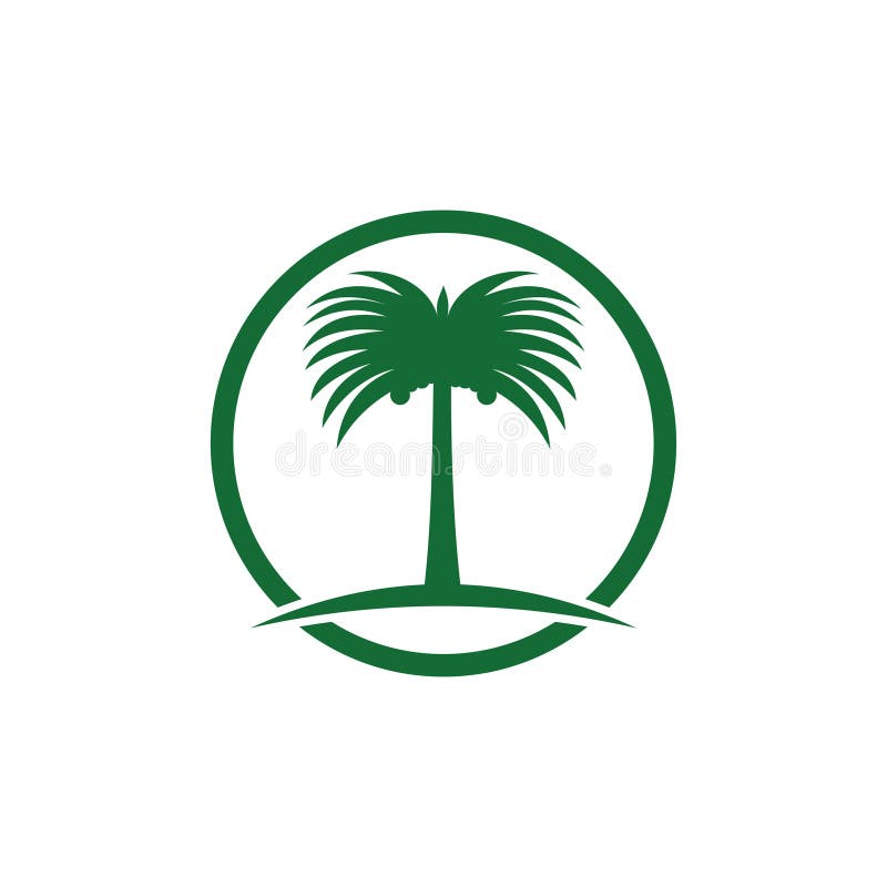 Date Tree Fruit Palm Inside Circle Vector Logo Design Stock ...