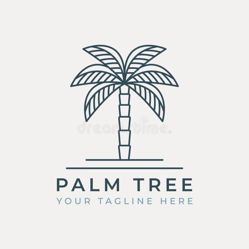 Date Tree Line Art Logo Vector Template Illustration Design. Date Tree ...